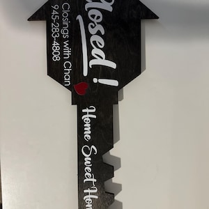 Personalized Real Estate Key Sold Wood House Key Sold Sign Realtor Wood ...