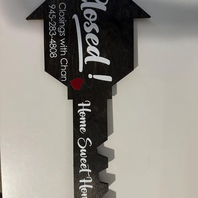 Personalized Real Estate Key Sold Wood House Key Sold Sign Realtor Wood ...