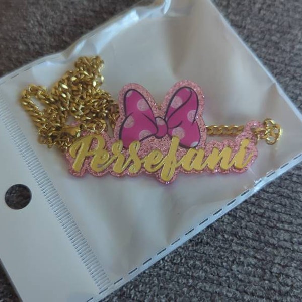Personalized Character Name Necklace, Cartoon Name Necklace, Custom ...