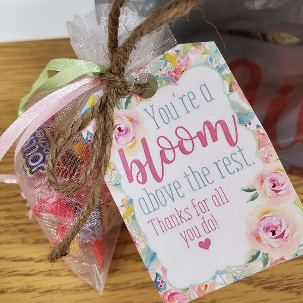Staff Appreciation Printable Floral Gift Tags, Teacher Appreciation Tag ...