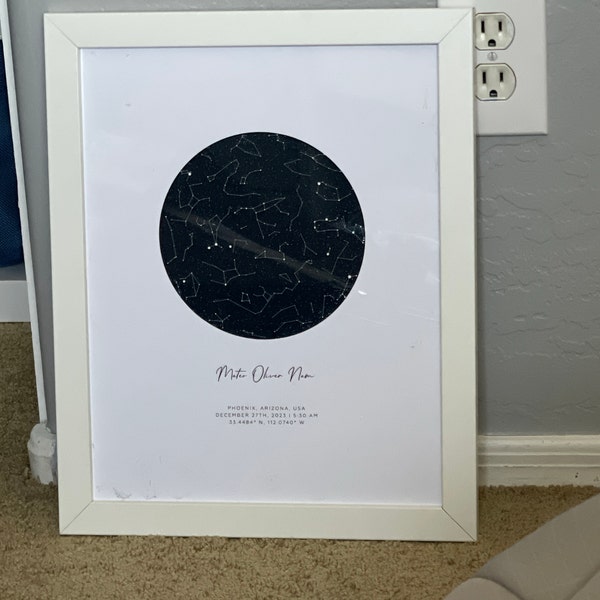 Custom Night Sky Constellation Star Map by Date Guestbook Alternative ...