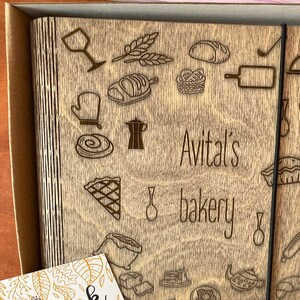 Personalized Recipe Book Binder Wooden Journal Moms Cookbook | Etsy