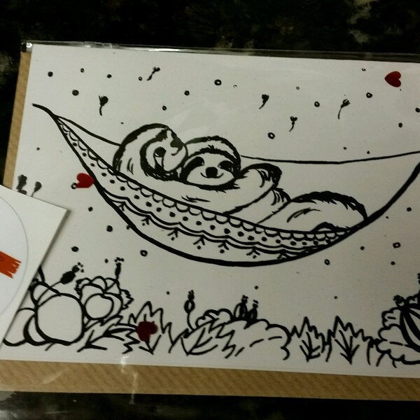 Cute Sloth Card, Funny Card, Sloth Birthday Card, Sloth Gift, Sloth ...