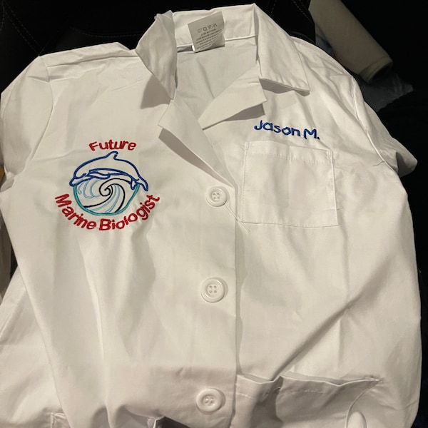 Personalized Kids Marine Biologist Lab Coat With Dolphin Embroidery ...
