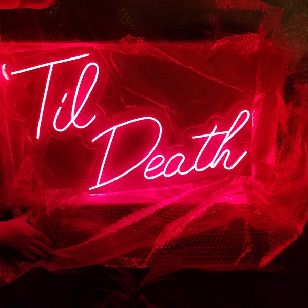 Til Death Neon Sign, Neon Sign Wedding, Custom Wedding Neon Sign ...