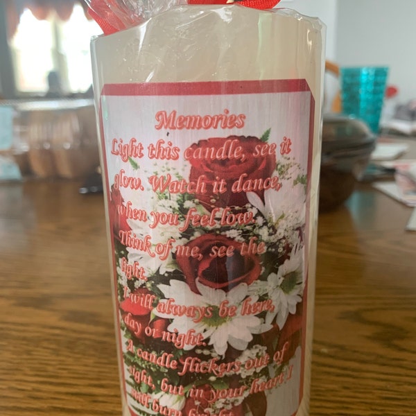 Personalized Memorial Flameless Real Wax Candle W Timer. Includes Photo ...
