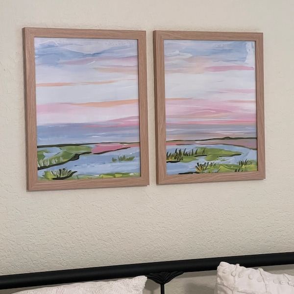 Coastal Wall Art Beach Artwork Light Pale Blue Green, Wall Art Print ...