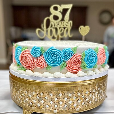 73 Years Loved and Blessed Cake Topper, 73 Cake Topper, Birthday Cake ...