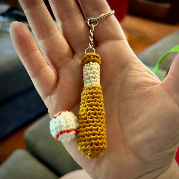 Baseball Bat Keychain Crochet PATTERN ONLY! PDF Download Amigurumi ...