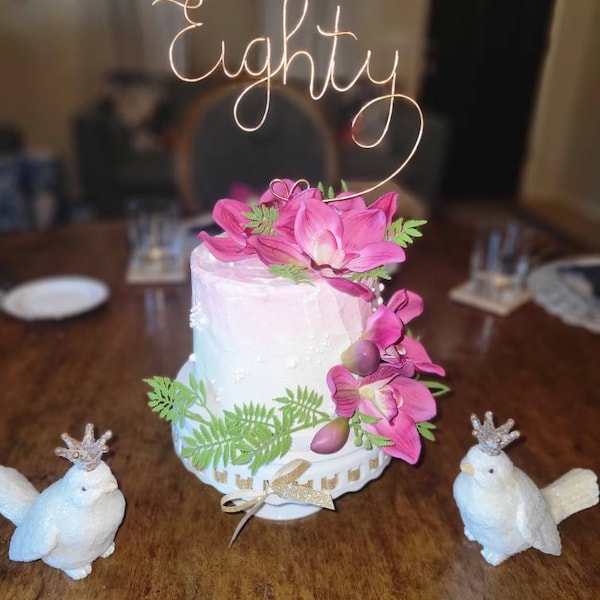 Custom 80th Eighty Birthday Cake Topper Wire, Custom Age Number Cake ...