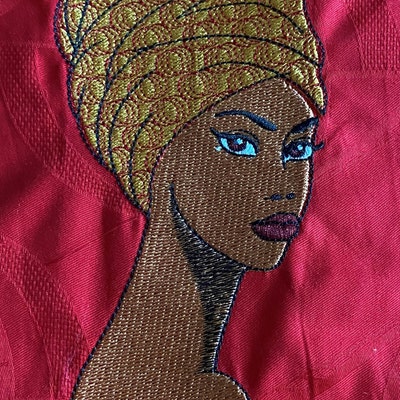 African Woman Embroidery Design 5 Sizes Instant Download - Etsy