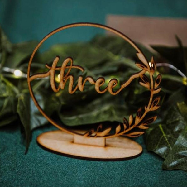 Table Number Sign, Circle Floral Table Numbers, Wedding Table Numbers ...