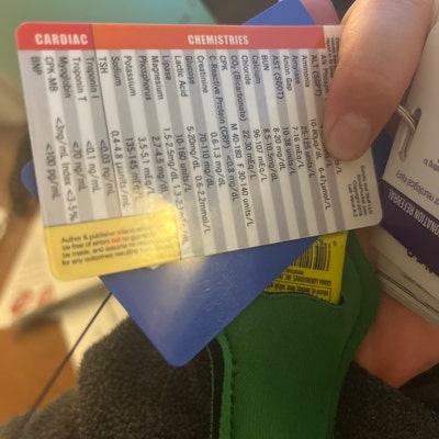 Lab Values Badge Pocket Card Reference Vertical for Nurse Paramedic EMT ...