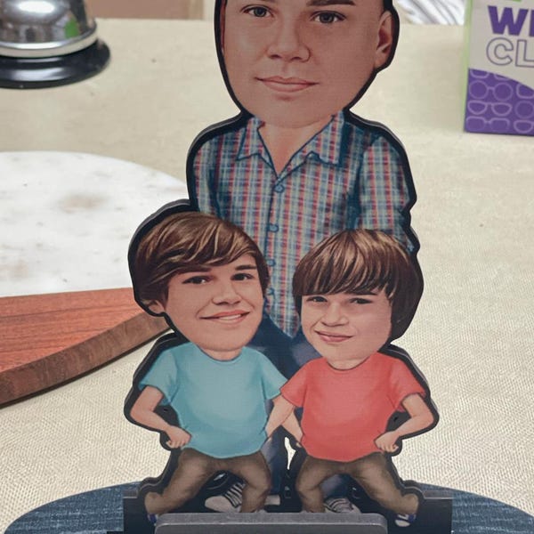 Personalized 3D Wooden Cartooned Family Figurine Trinket, Custom ...