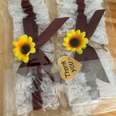Sunflower, Royal Blue, Jute and Lace Garters, Boho Garters, Country ...