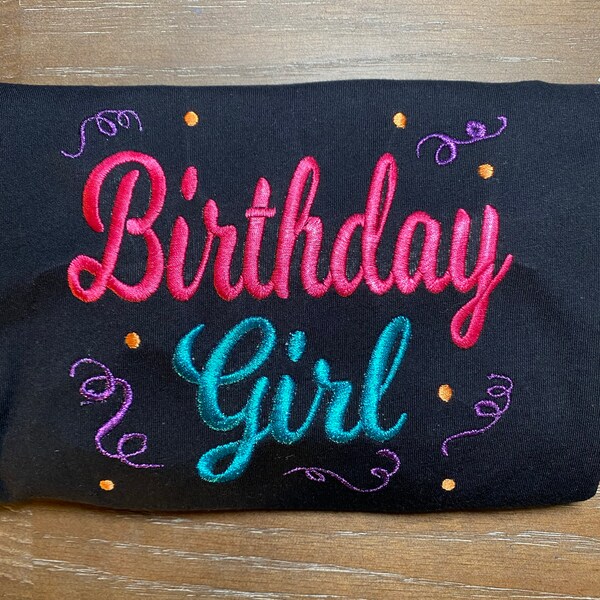 Birthday Girl Embroidery Design / Birthday Embroidery Design for Girls ...