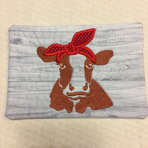 Cow Face, Cow Head, Cow With Bandanna, Farm , Cow Applique, Little ...