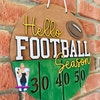 Hello Football Season Sign, Digital Download, Round Door Hanger Svg ...