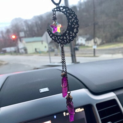 Crystal Car Charm, Witchy Car Charm, Boho Car Charm, Quartz Car Decor ...