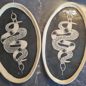 Pottery Sgraffito Serving Sun and Moon Plate Handmade Tray - Etsy