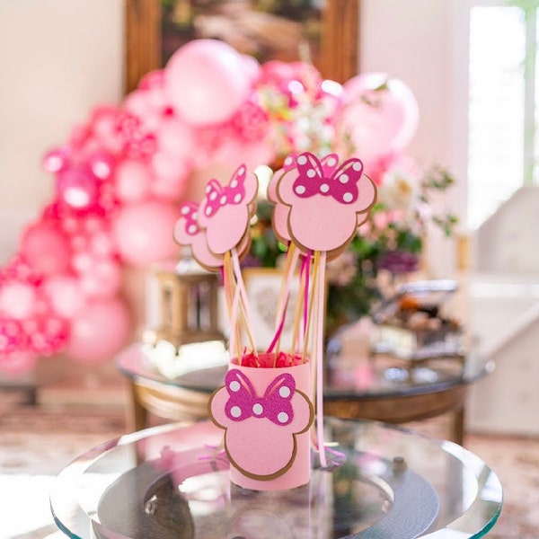 Minnie Mouse Wands, Minnie Mouse Birthday Decorations, Pink Minnie ...