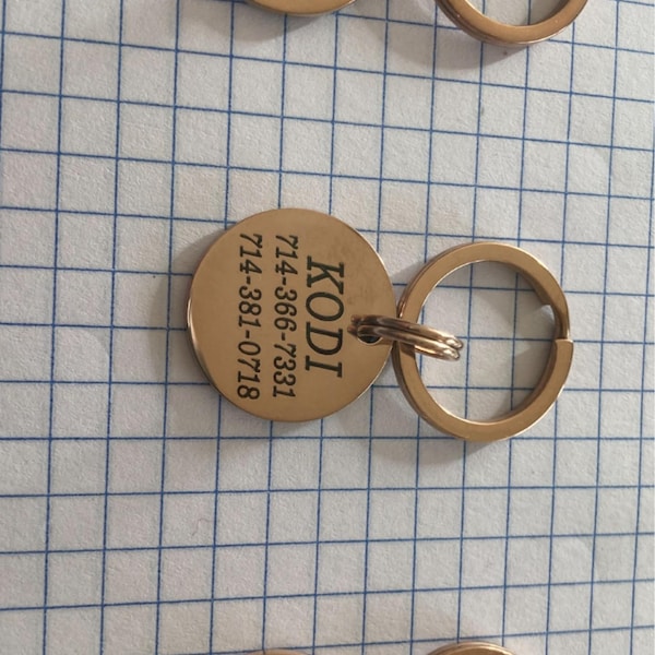 Custom Engraved Double-sided Pet ID Tag, Silent Collar Tag for Dog Cat ...