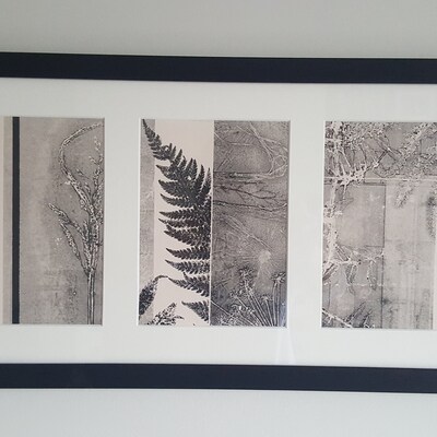 Original Fern Leaf Print. Small Hand Printed Botanical Monotype Print ...