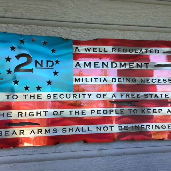 Second Amendment Flag, 2A American Flag, Metal Flag, Metal Wall Decor ...