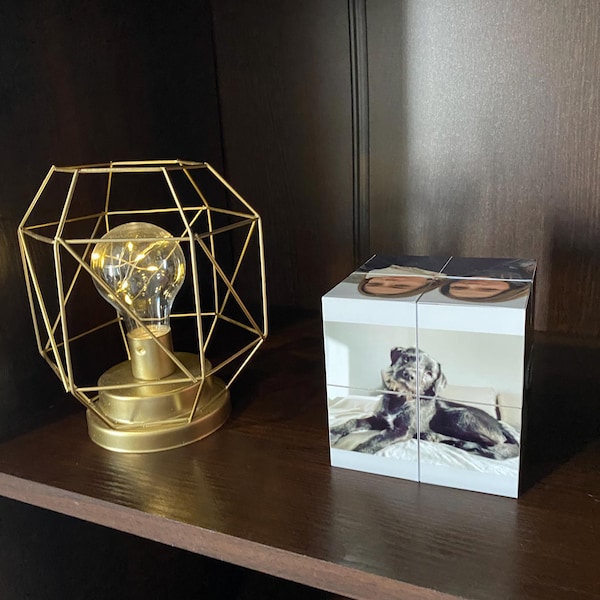Custom Wooden Photo Cube, Personalized Photo Gift for Men, Unique Gifts ...