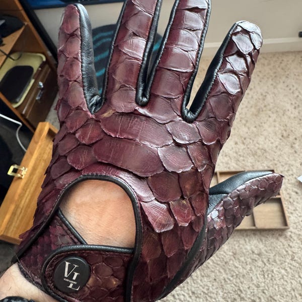 Python Driving Gloves, Luxury Leather Unisex Gloves, Driving Gloves. - Etsy
