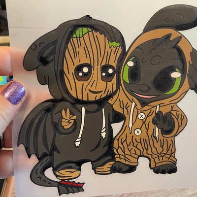 Alien and Dragon Cartoon Character SVG, Cricut Svg, Clipart, Layered ...