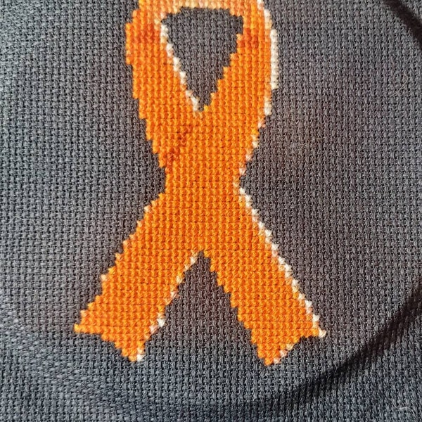 Lung Cancer Ribbon Cross Stitch Pattern - Cancer Fundraiser & Easy ...