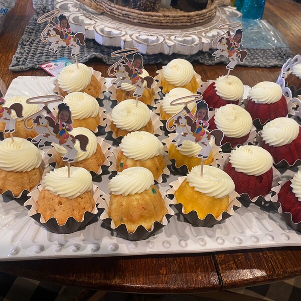 Custom Photo Cowgirl Cupcake Toppers: Rodeo Party Decor - Etsy