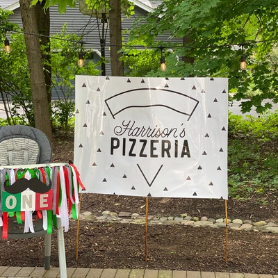 Pizza Backdrop, Pizza Party Banner, Pizza Birthday Party Decorations ...