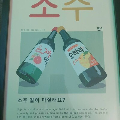 Retro Soju Poster Bar Restaurant Decor Korean Asian Alcohol Digital ...