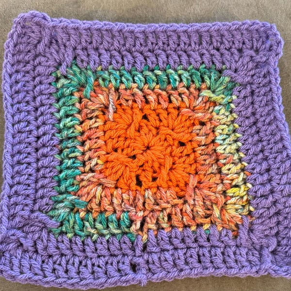 Whirling 8" Granny Square Crochet PATTERN PDF - October - Granny's ...