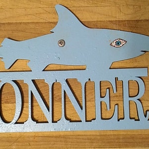 Shark Name Sign Wood Shark Kids Room Sign Bedroom or Nursery Decor for ...