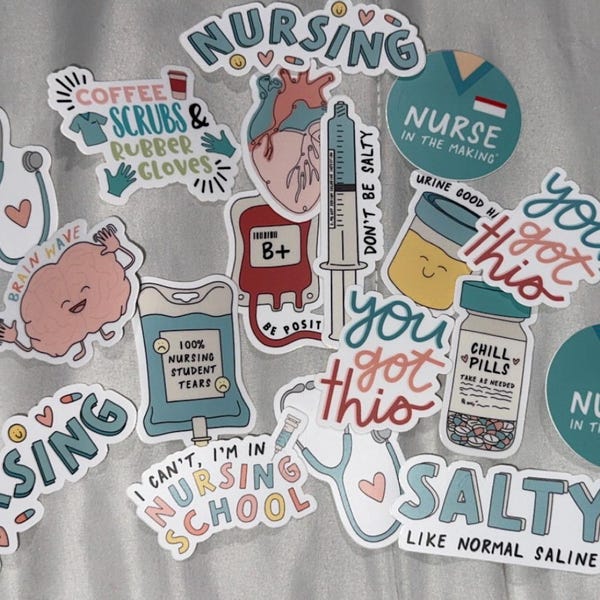 Nursing Sticker Bundle (14 Stickers) - Etsy