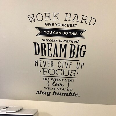 Work Hard Wall Sticker Office Wall Decal Decor for Office - Etsy