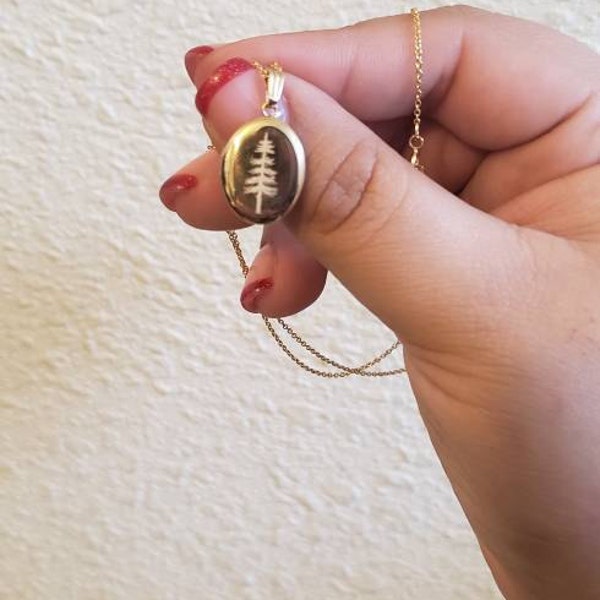 Round Circle Mini Locket, Gold Filled, Silver, Minimalist Personalized ...