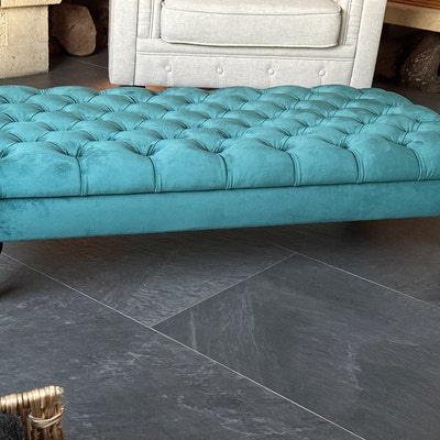 Bench Puff Furniture Upholstered Handmade Chesterfield Pouffe - Etsy