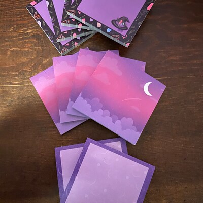Moon and Clouds Post It Note Celestial Sticky Note Witchy Sticky Note ...