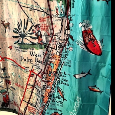Florida Panhandle Spring Break Panama City Beach Retro Beach Map Print ...
