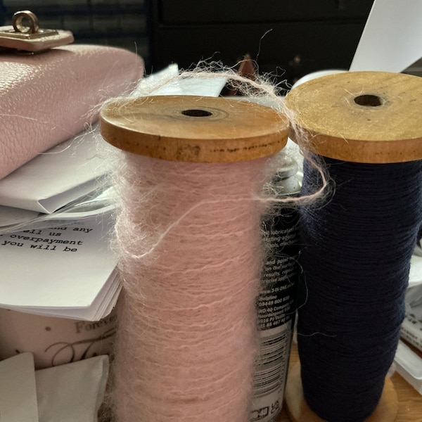 Vintage Antique Wooden Mill Bobbins, Metal Bound Original Patina ...