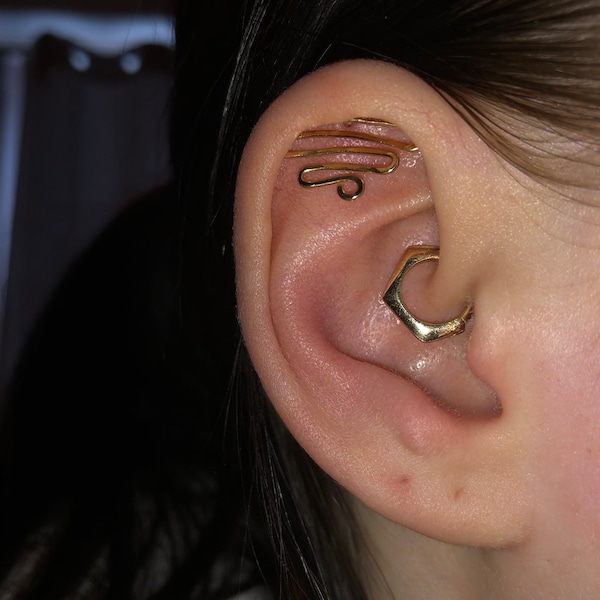 Hidden Helix-hidden Curved Spiral Helix -spiral Helix Earring-wave ...