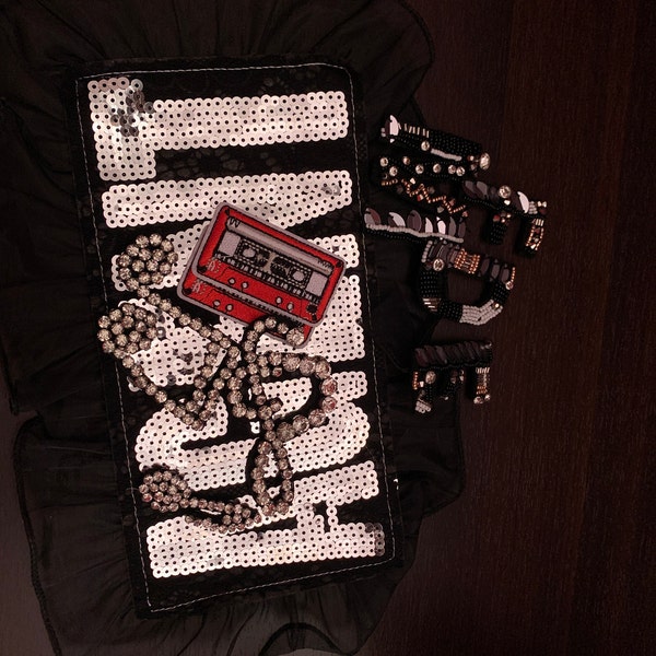 3 Pieces Embroidery Music Note Sequined Beaded Applique Patch,diamond ...