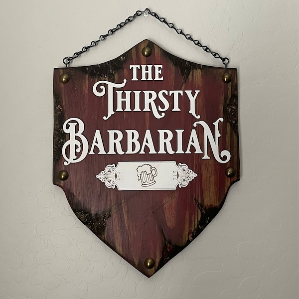 Customizable Rustic Wood Tavern Sign - the World Serpent - Etsy