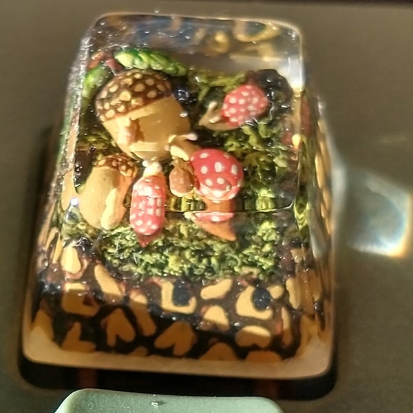 Summer Mushrooms Keycap, Artisan Keycaps, Clear Novelty Keycap ...