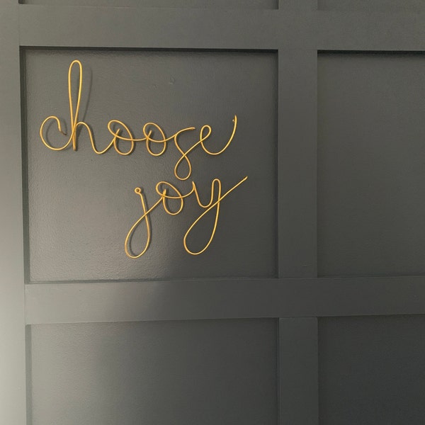 CHOOSE JOY Wire Word Sign | Wire Words | Wire Word Sign | Custom Wire ...