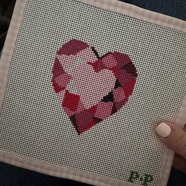 Ribbons & Bows on Stripes Needlepoint Pattern| 18 Mesh Canvas Chart ...
